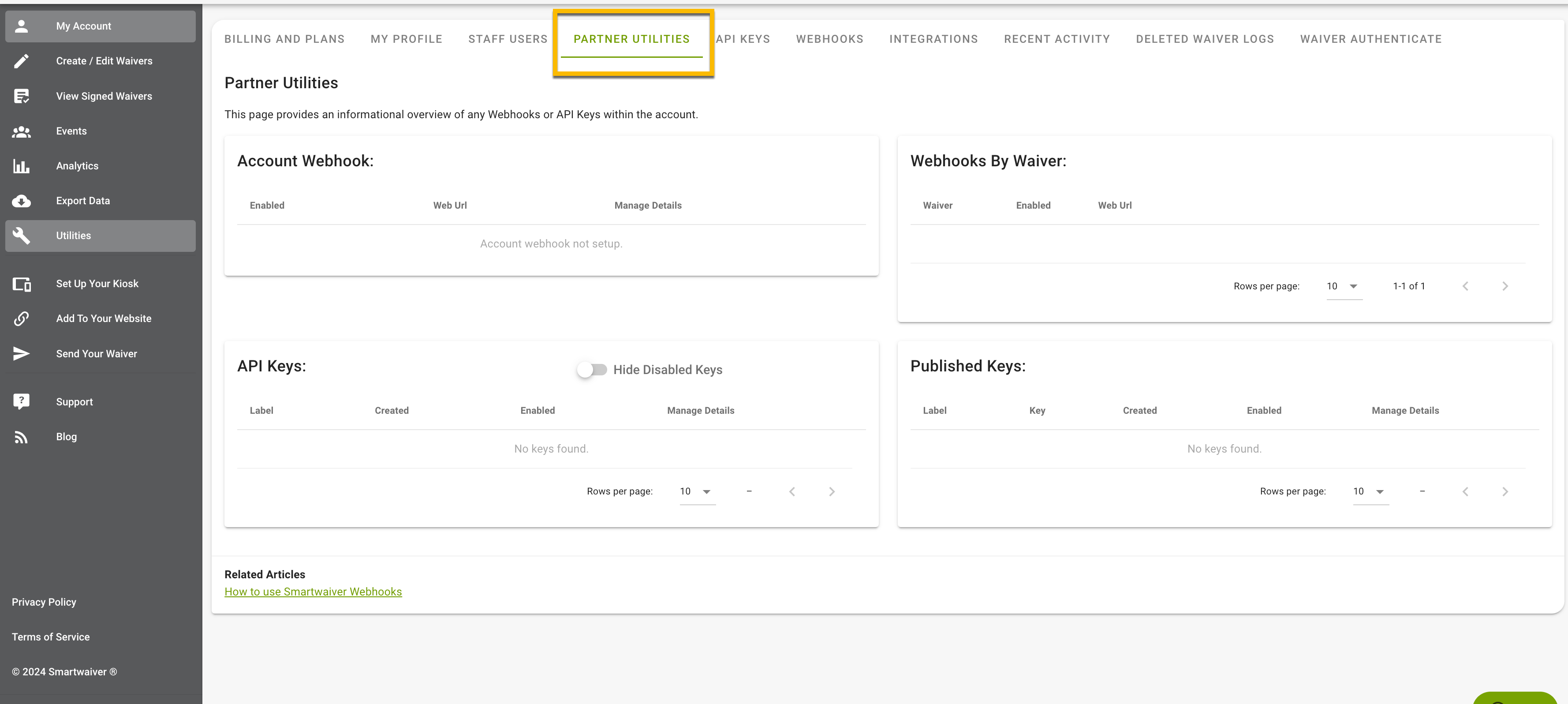 What is the Partner Utilities Dashboard? – Smartwaiver